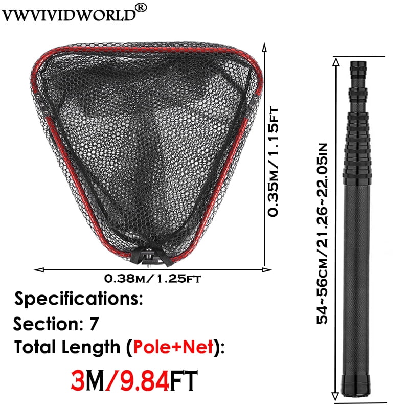 VWVIVIDWORLD Brand,1.7m-3.35m,Portable,3 Layer Carbon Fiber,Fishing ...