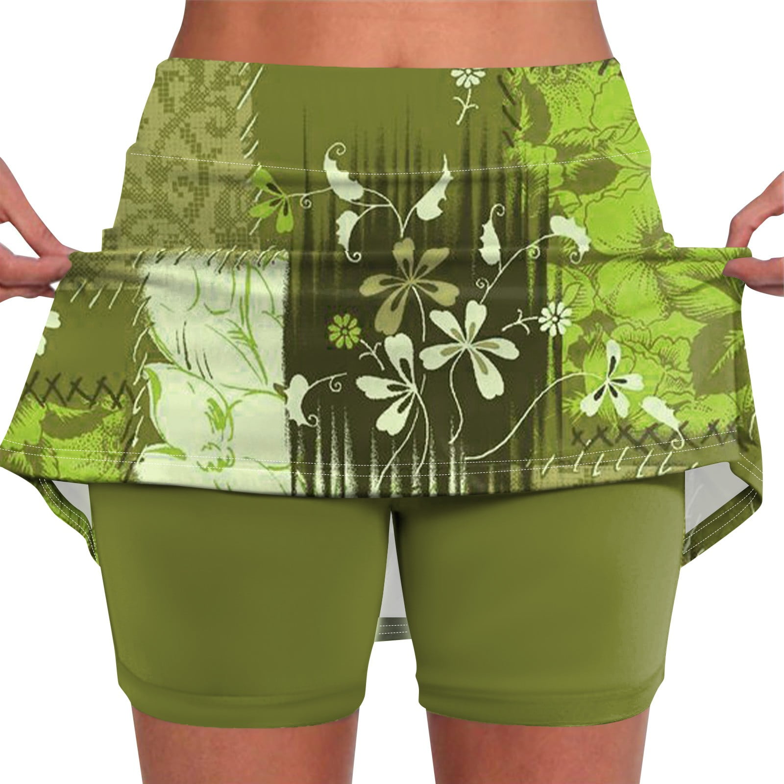 Vxararl Athletic Skorts For Women Tummy Control High Waist Mini Skirt Plus Size Skort Trendy