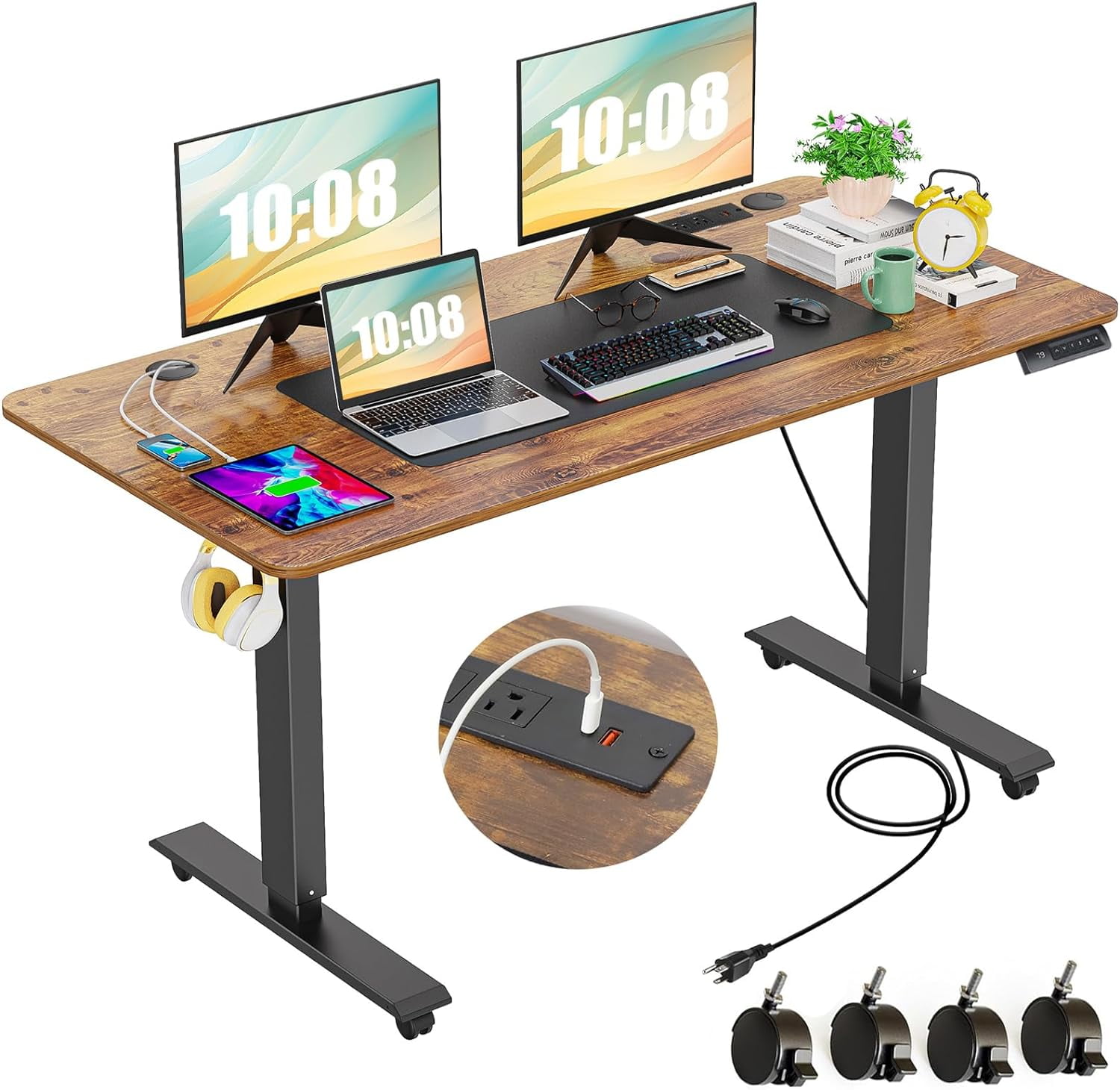 VYIBIBONFC 48 x 24 inch Standing Electric Adjustable Height with ...