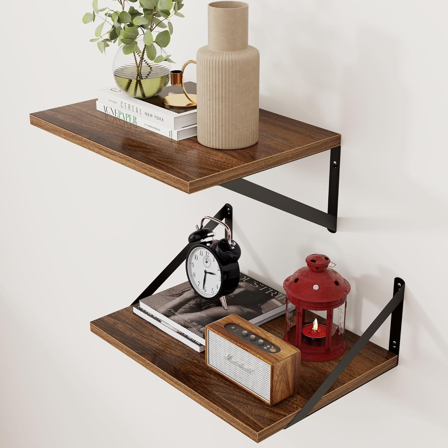 VYIBNOIM Deep Floating Shelves for Wall 16W x 12D Rustic Wood Wall ...
