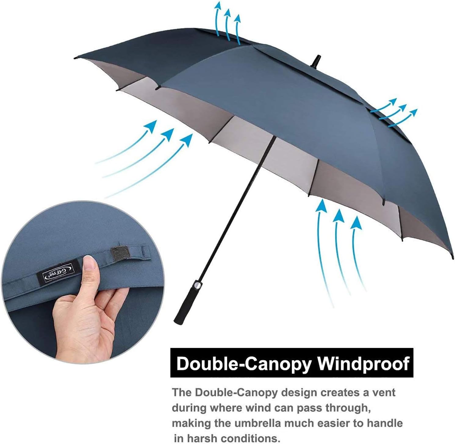 VYIBONTI 54/62/68 Inch Extra Large Windproof Golf Umbrella UV Automatic ...