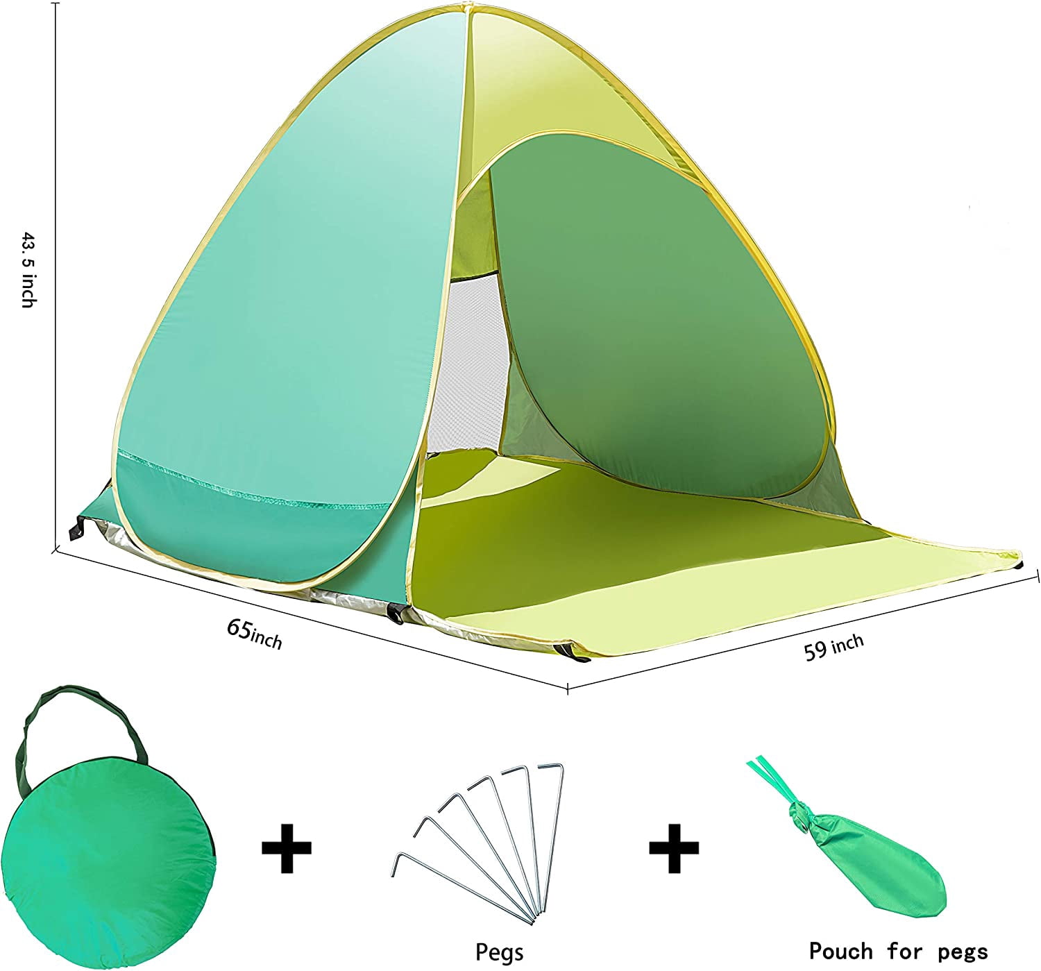 VYIBONTI Automatic Pop Instant Portable Outdoors Quick Tent Sun Shelter ...