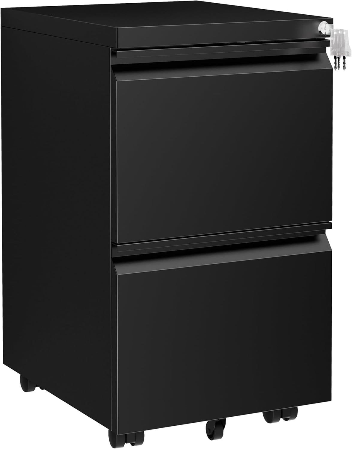 VYIBUION Metal Mobile File Cabinet with Lock and 4 Keys - Fully ...