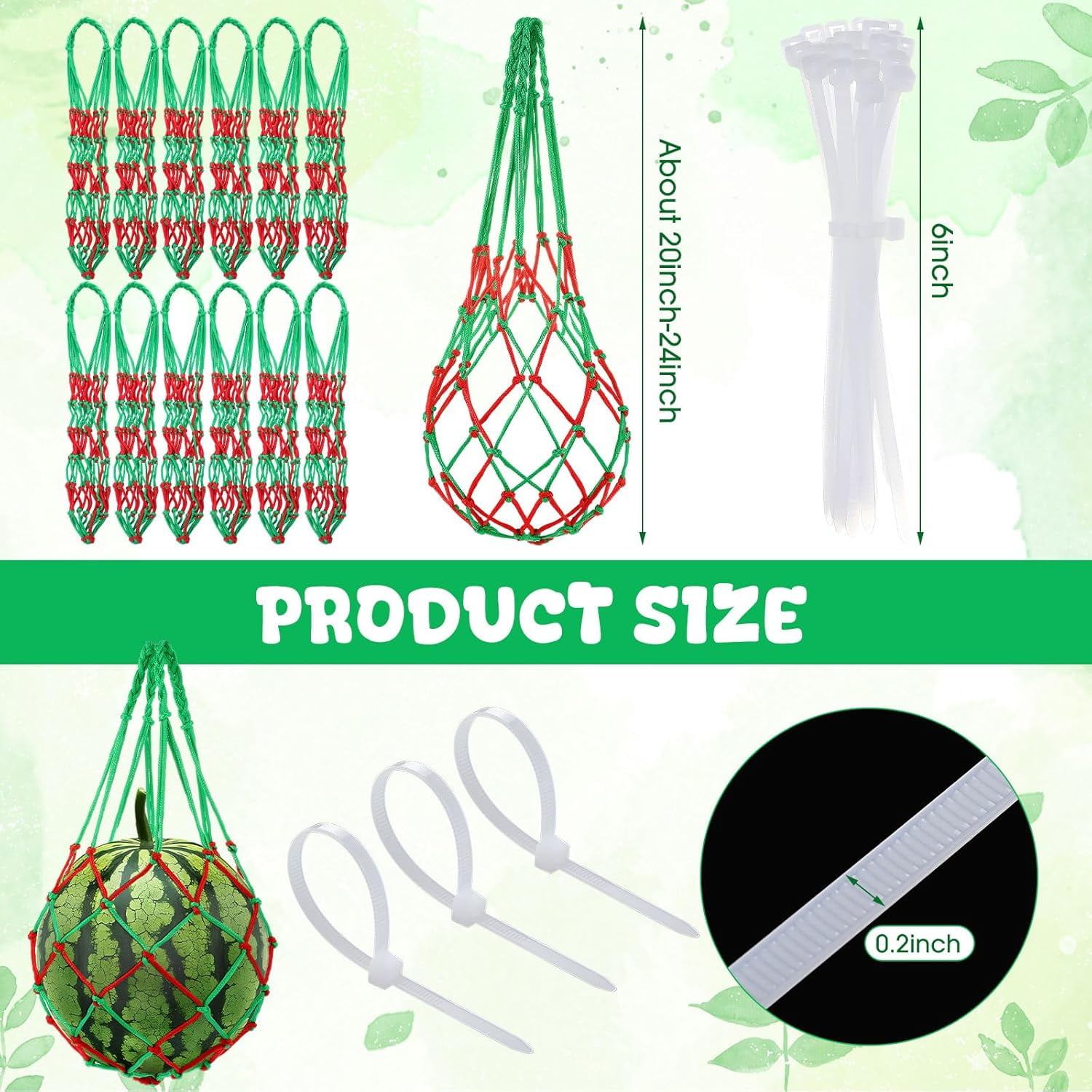 VYIHBO 12 Pcs Watermelon Net Melon Hammock Melon Cradle Plant and ...