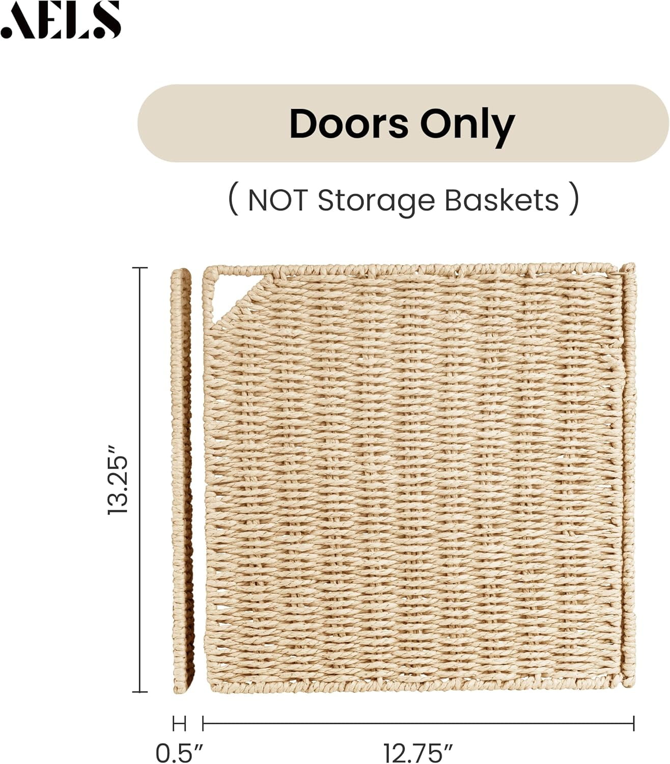 VYIHBO 13" Handwoven Natural Fibre Doors for Cube Storage - Set of 4 ...