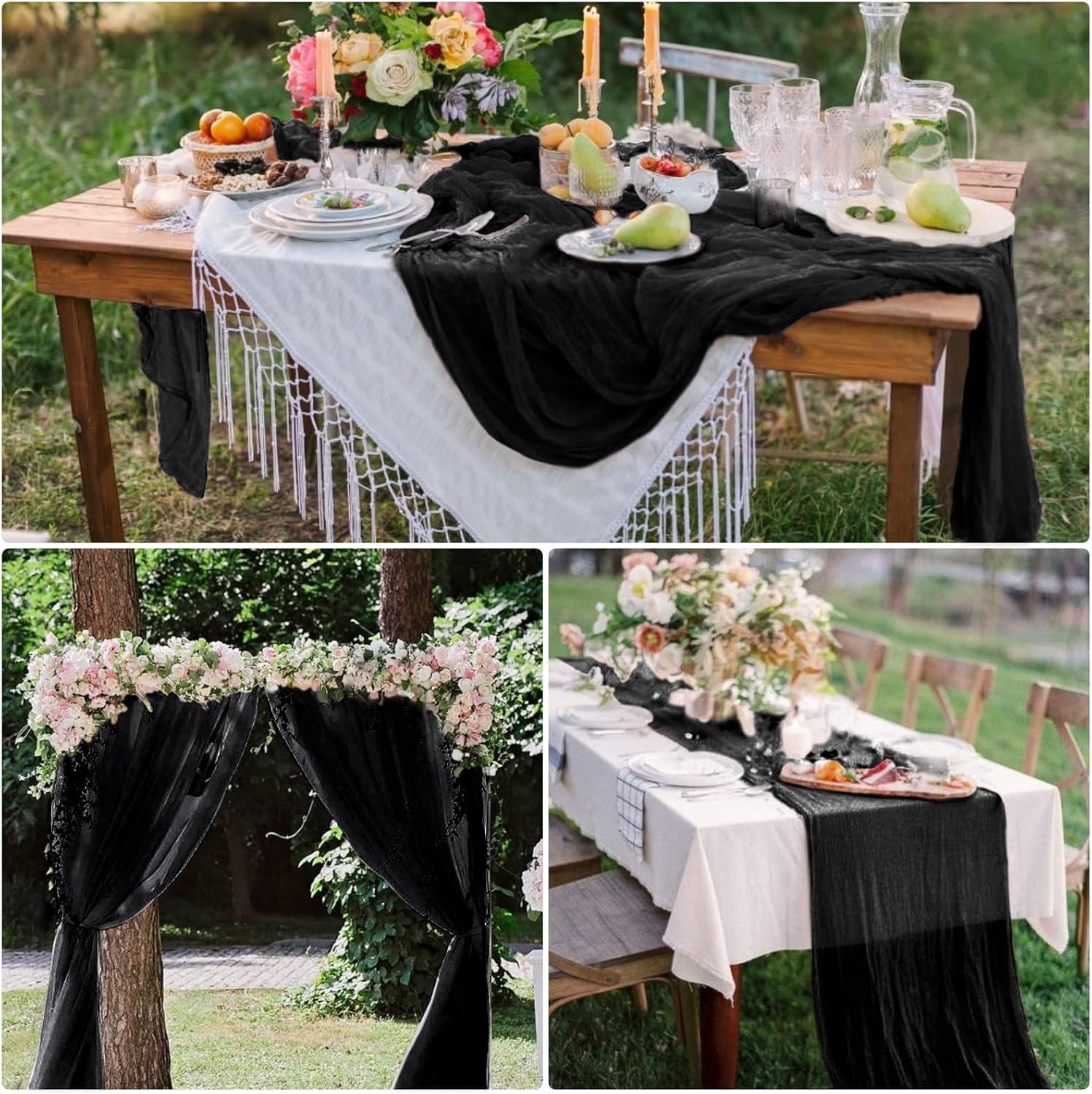 VYIHBO 15 Pack Cheesecloth Table Runner Emerald Green 10Ft Gauze Cheese ...