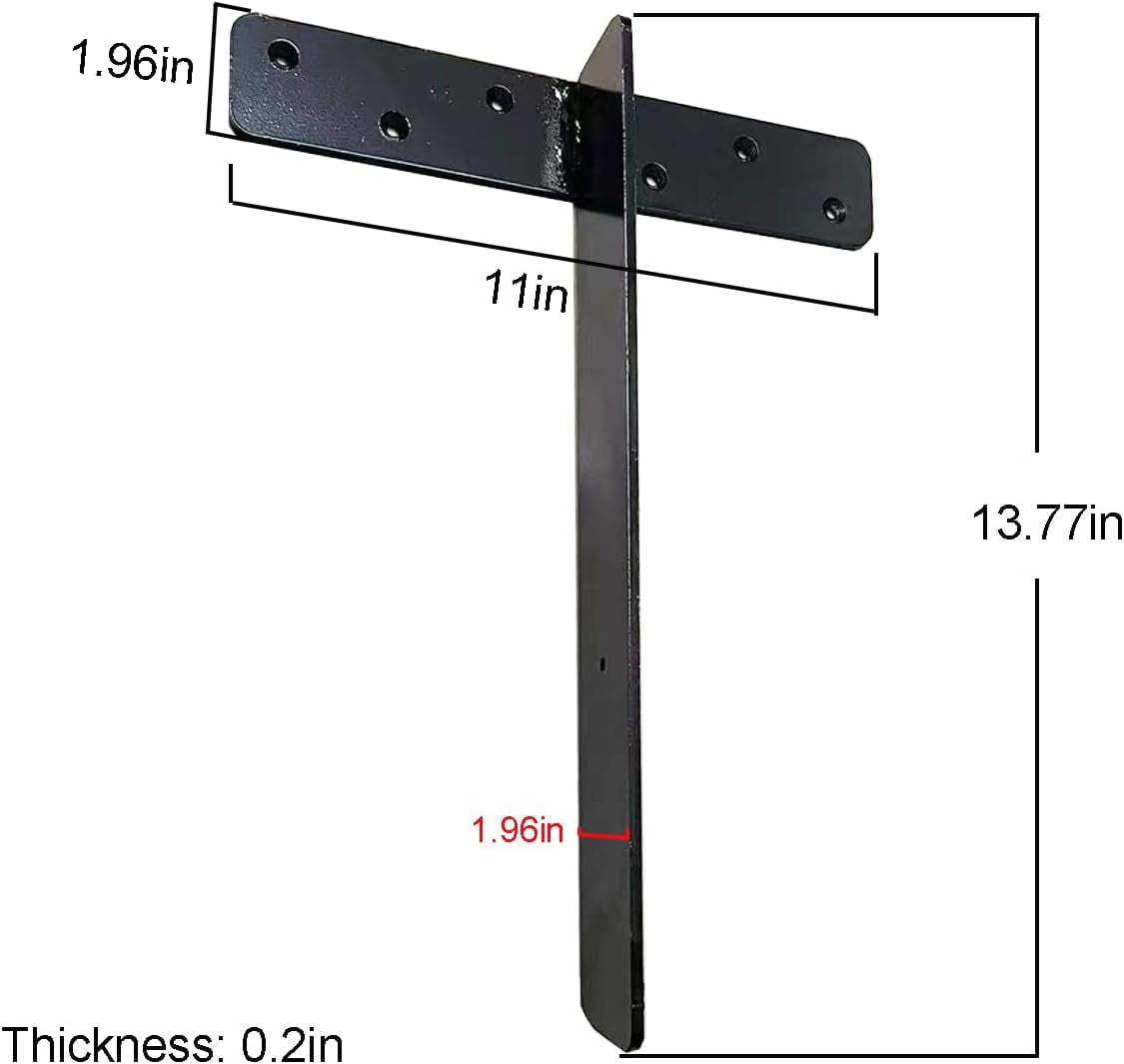 VYIHBO (2-Pack) Hanging T Shelf Bracket Solid Heavy Duty Steel Knee ...