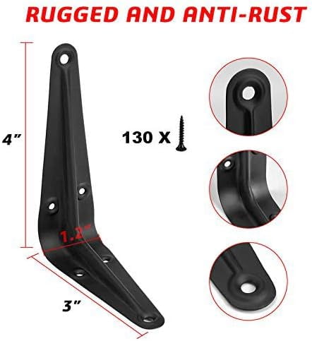 VYIHBO 20 inch Shelf for DIY Floating Shelf Heavy Duty Black Iron Metal ...