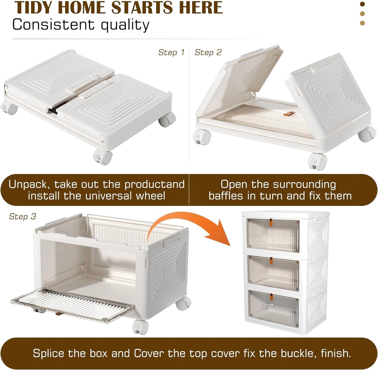 VYIHBO 3 Tier Plastic Storage Bins with Lid 23QT Stackable Storage ...