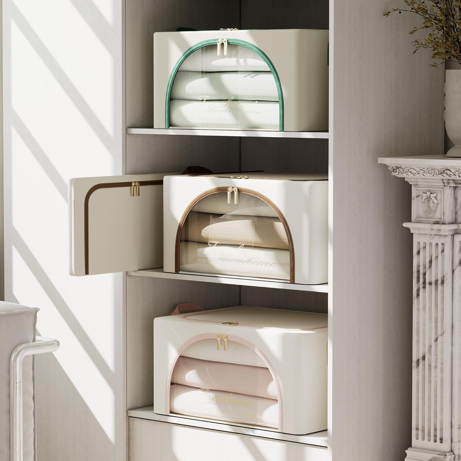 VYIHBO 3 pack Clothes Storage Bins with metal Frame sweater storage for ...