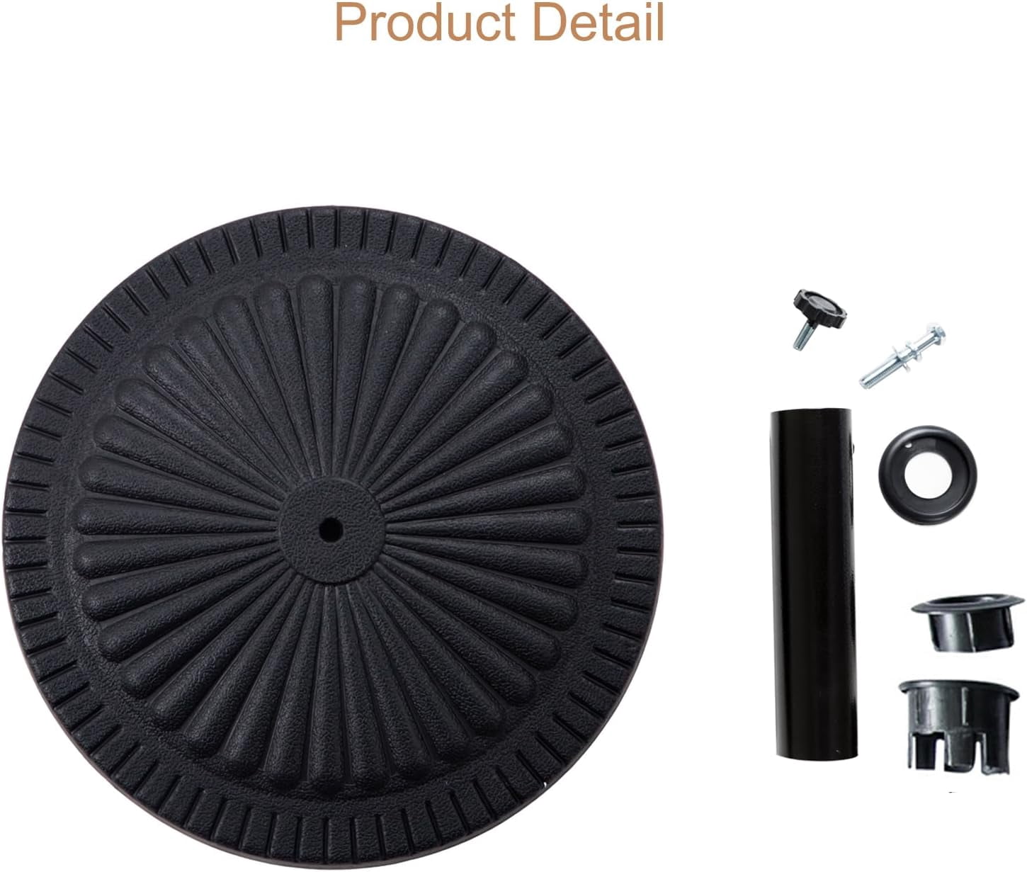 VYIHBO 31 lb Round Heavy Duty Base Stand for Market Table Black ...