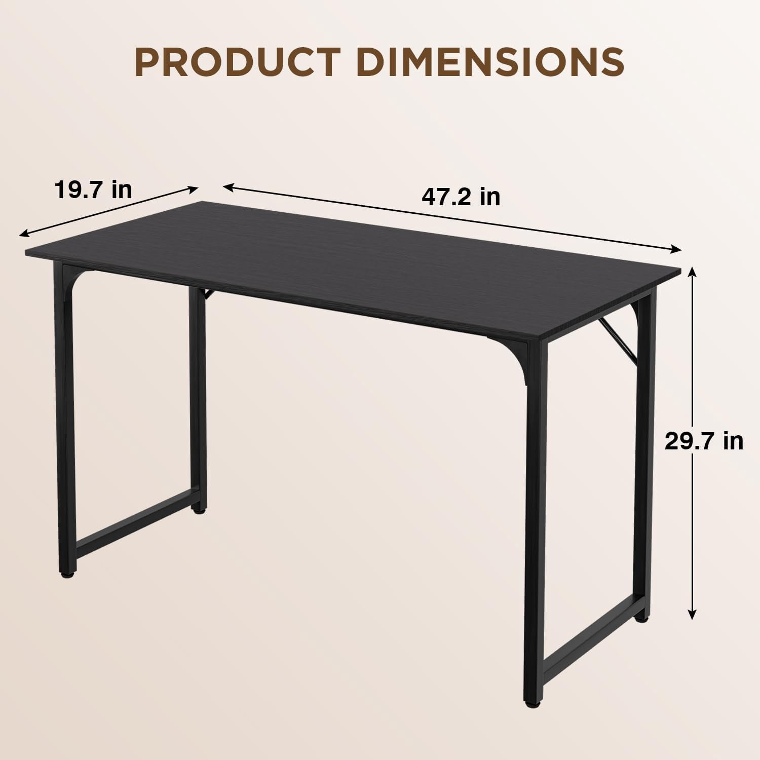 VYIHBO 32/39/47 inch Computer Desk Study Writing Table Adjustable feet ...