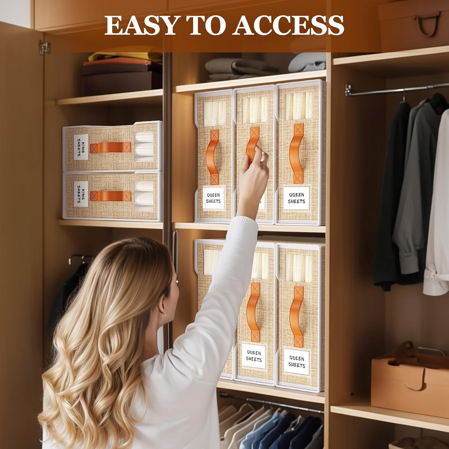 VYIHBO 4 Pack Bed Sheet Organizers and Storage foldable bed sheets ...