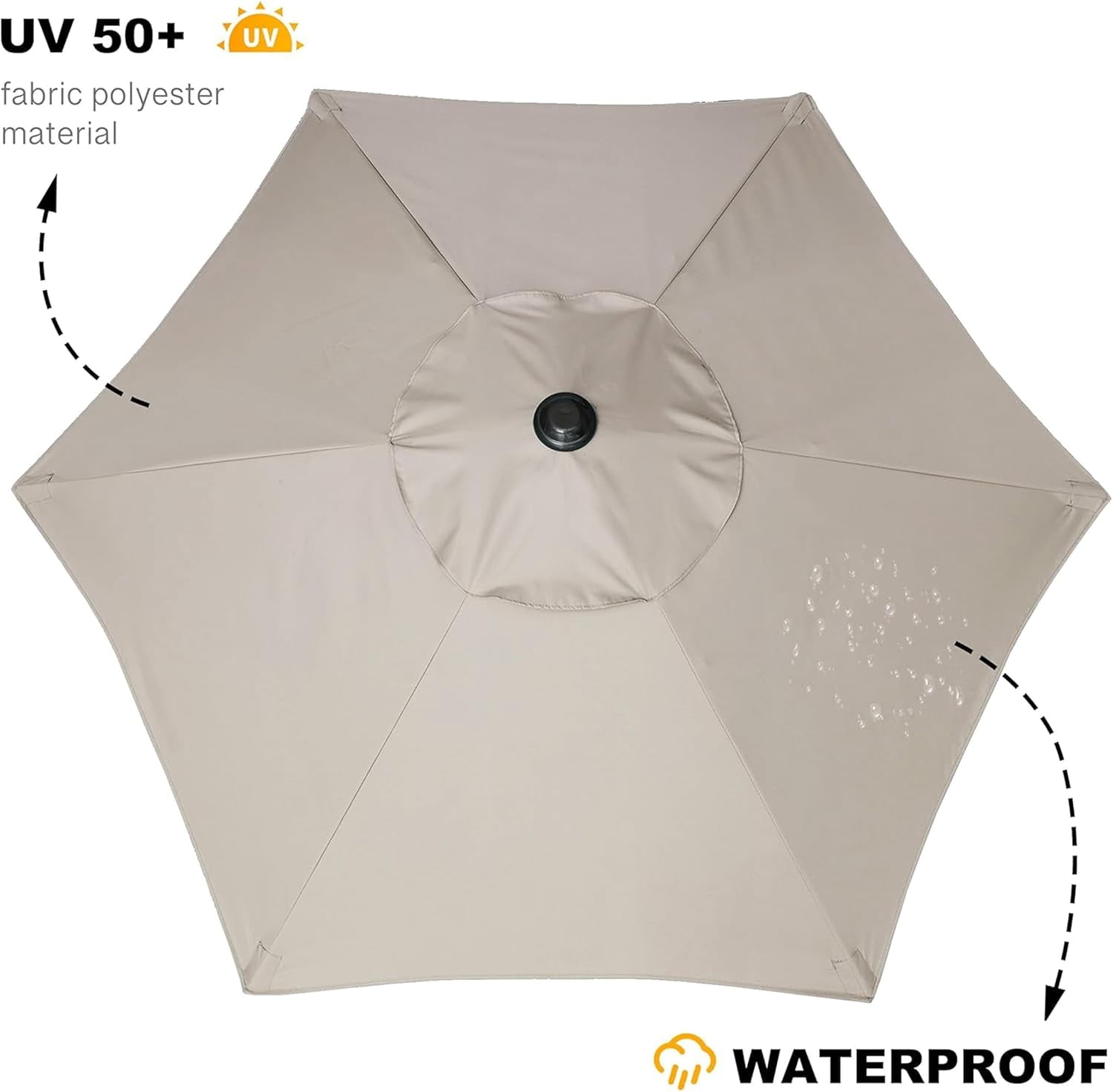 Hltwos 5.8ft Table with Push Button Tilt UPF50+ Premium Steel Pole and ...