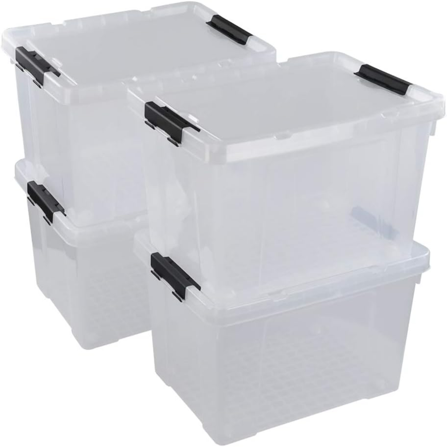 VYIHBO 50 Quart Clear Containers/Bins with Lid，Wheels and Latching ...