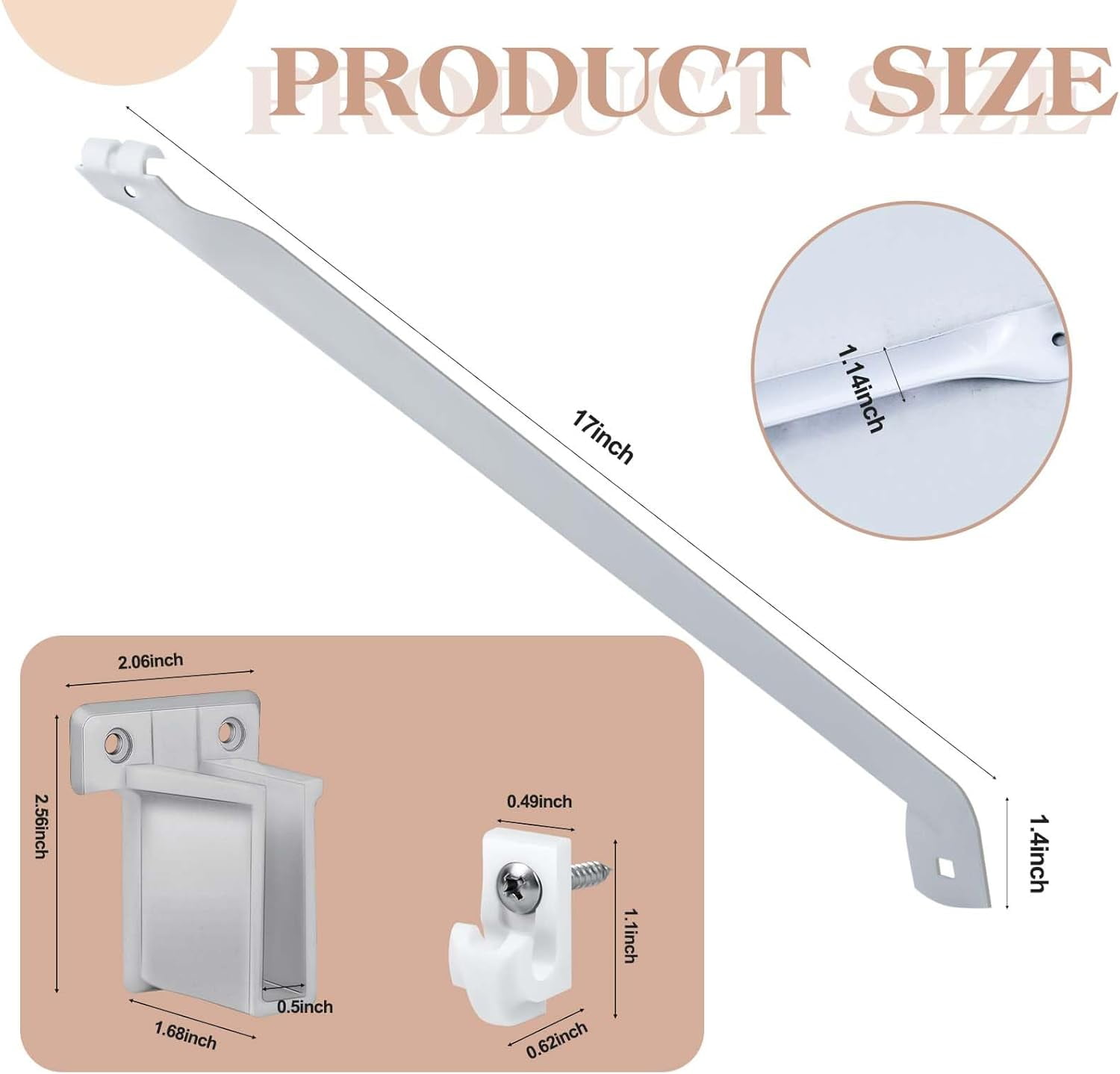 VYIHBO 6 Pack 12 Inch Wire Shelf Set Metal White Closet Support Bracket ...