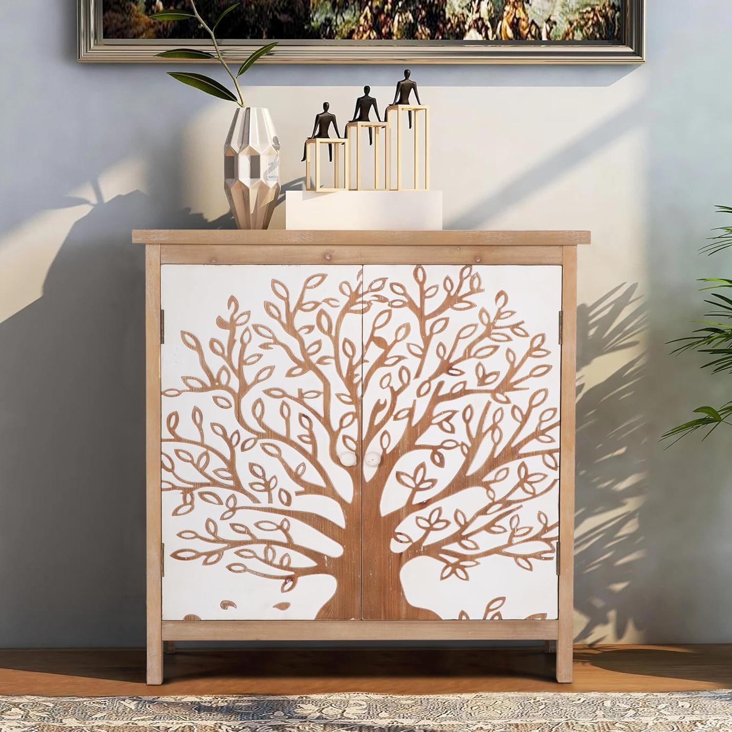 VYIHBO Accent Cabinet with 2 Doors GUBUONIP Farmhouse Decorative ...