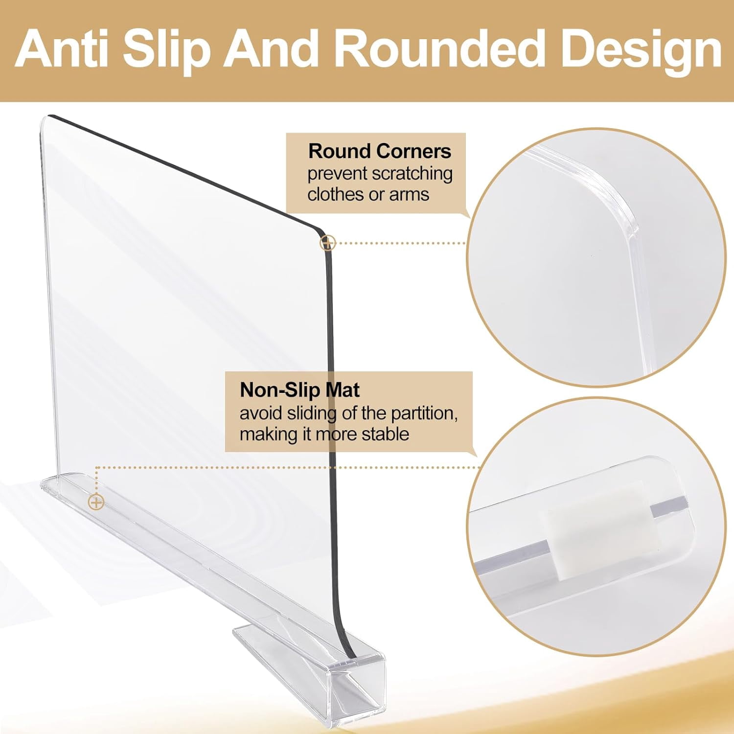 VYIHBO Acrylic Shelf Dividers for Closet Organization Closet Shelf ...