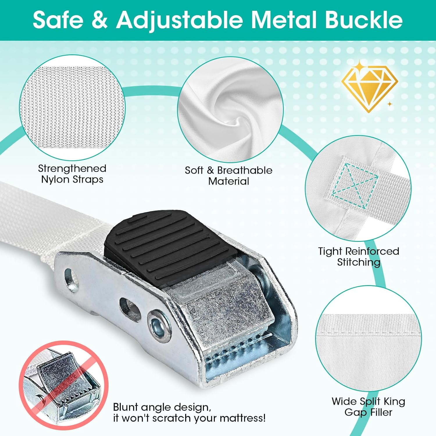 VYIHBO Bed Bridge Twin to King Converter Kit with Sheet Strap Set Split ...