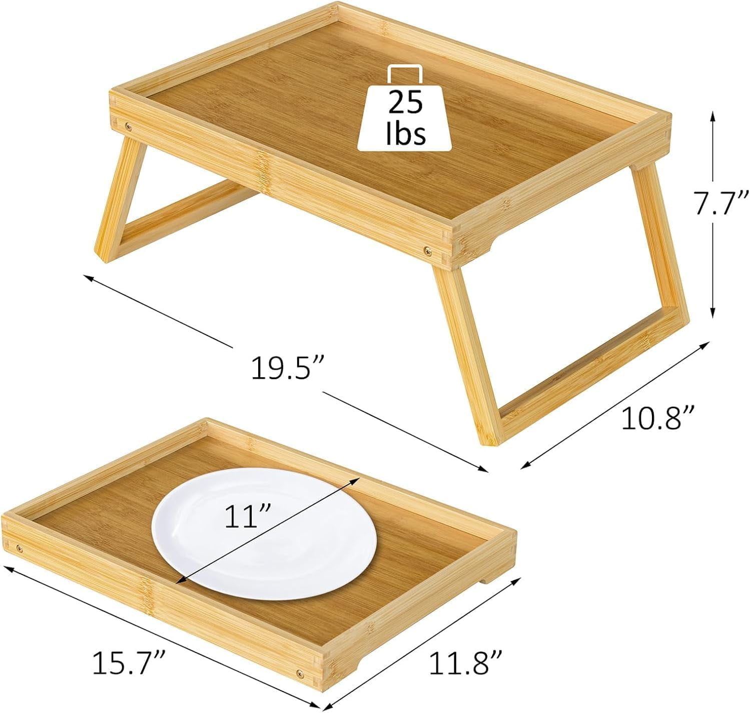 VYIHBO Bed Tray Table with Folding Leg Breakfast for Eating Kitchen ...