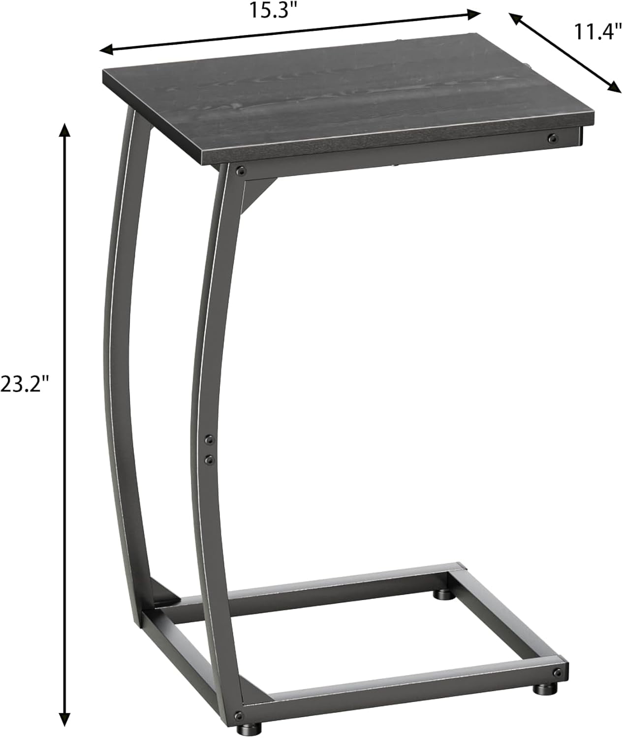 VYIHBO C-Shaped End-Table - Side Table for Couch Curved Support Legs TV ...