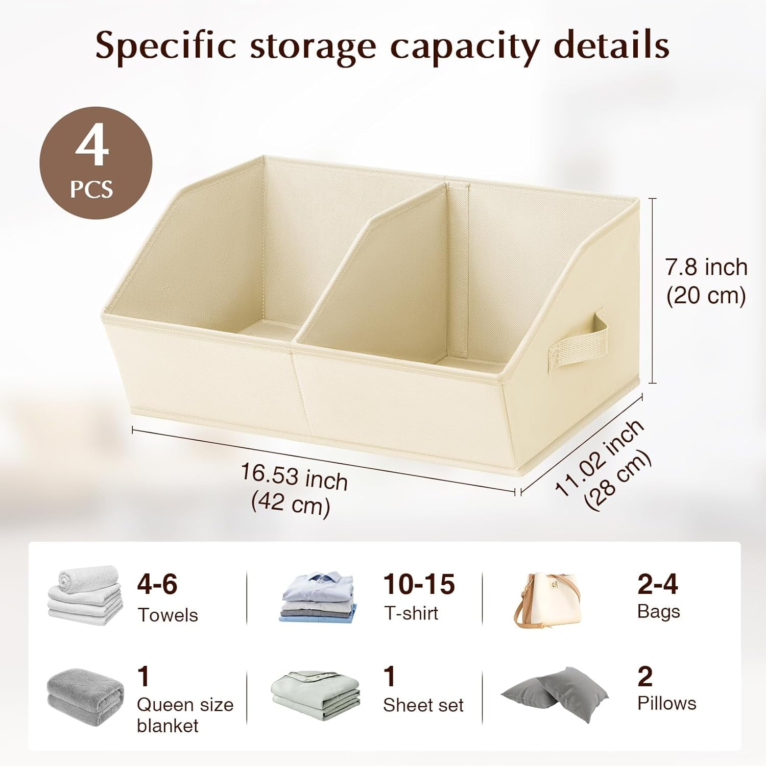 VYIHBO Closet Organizers and Storage Bins - 6 Pack Collapsible Divided ...