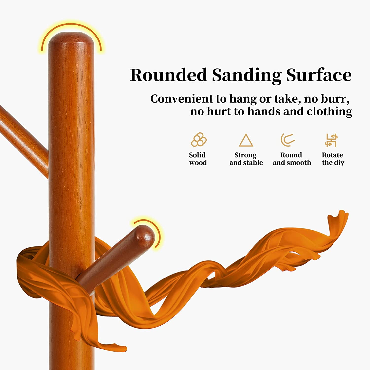 VYIHBO Coat Rack Tree Stand with Very Sturdy Base Freestanding Small ...