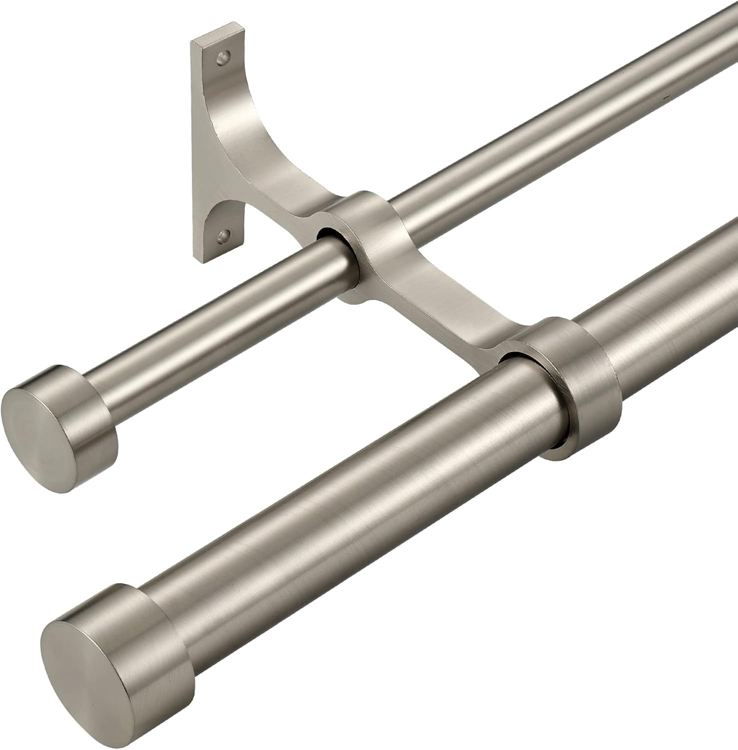 VYIHBO Double Curtain Rods with Aluminum End Cap and Full Surround ...