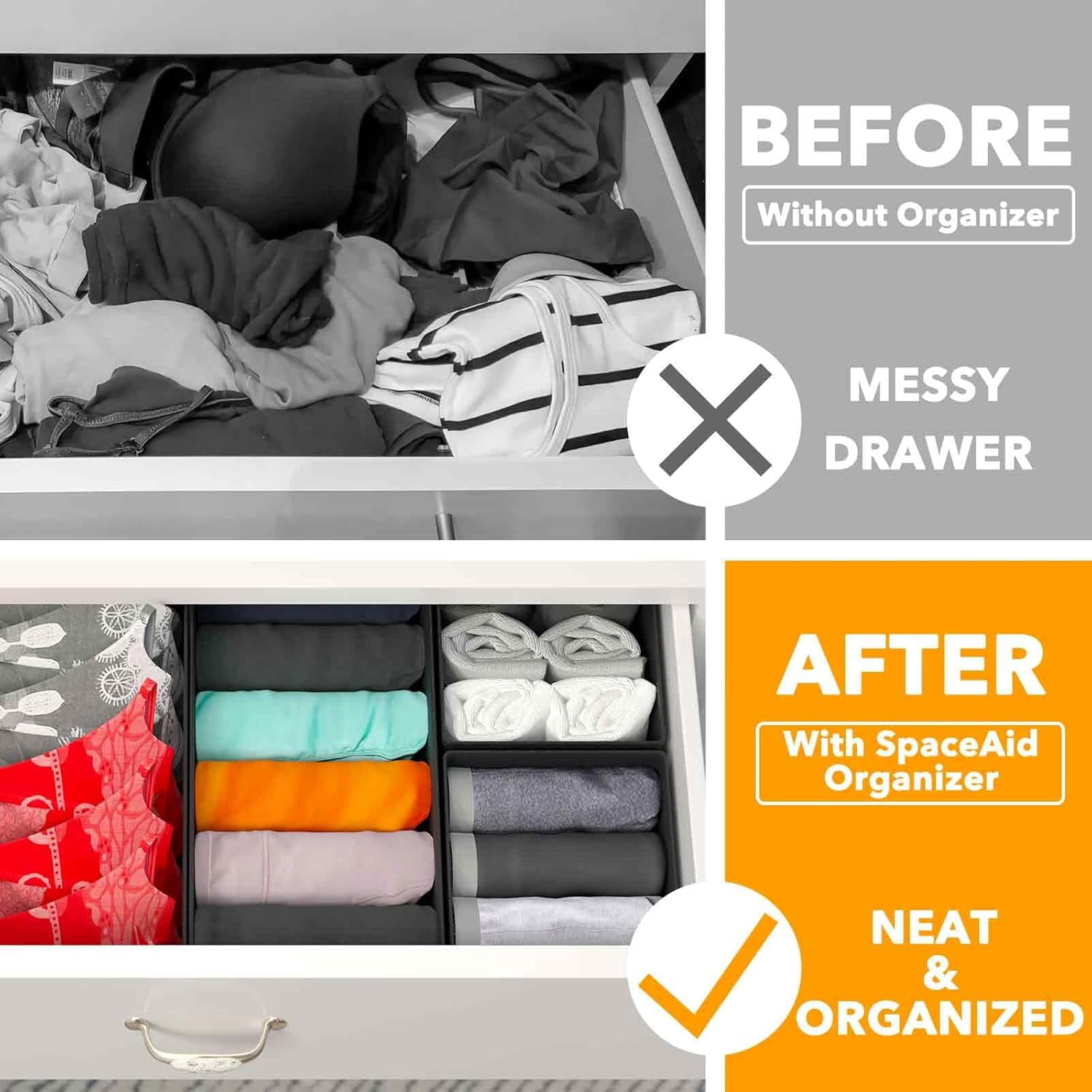 VYIHBO Drawer Organizer Clothes 12 Pack Dresser Organizer Bins for ...