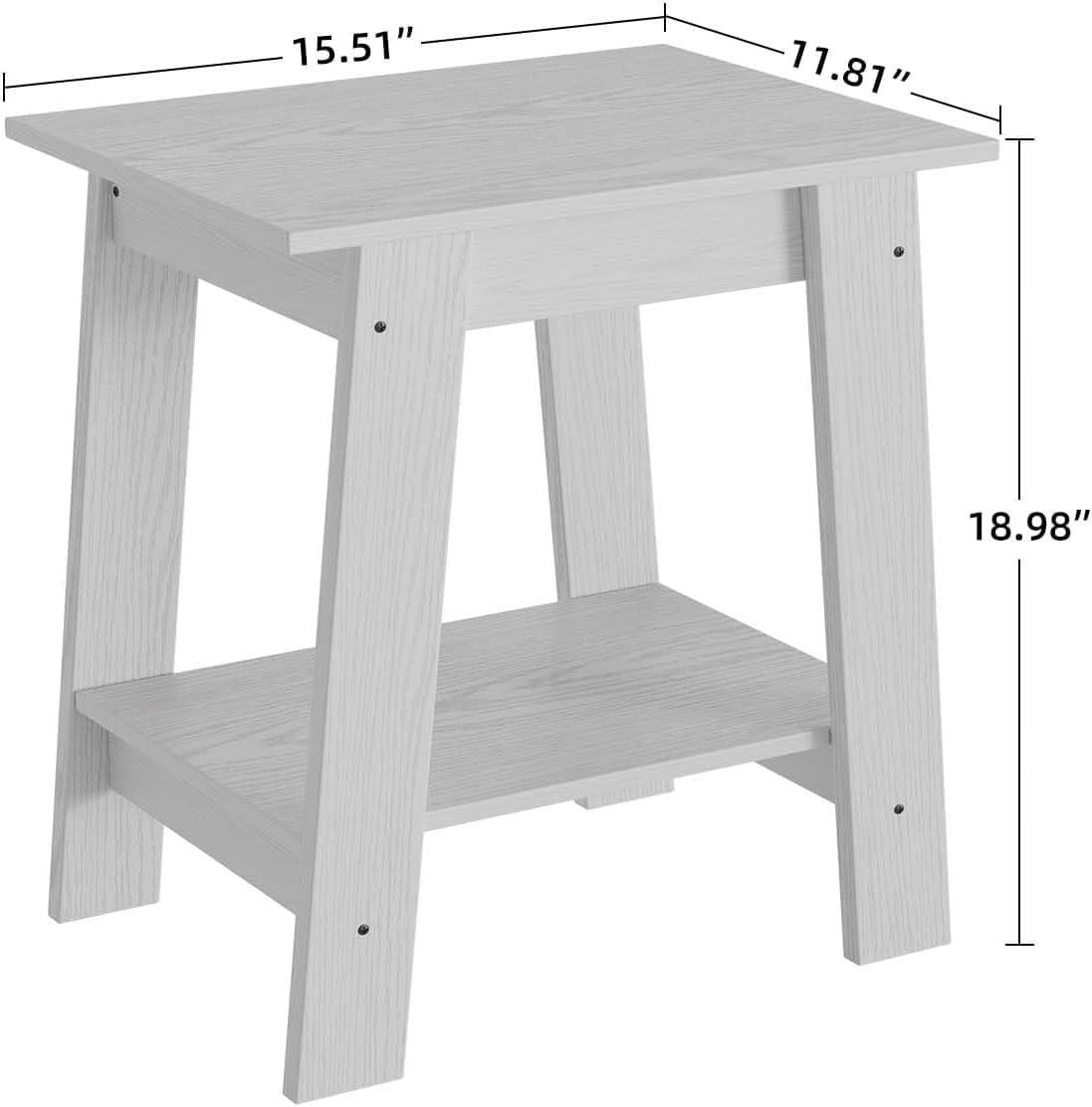 VYIHBO End Table Small Side Table Nightstand with 2 Tier Storage Shelf ...