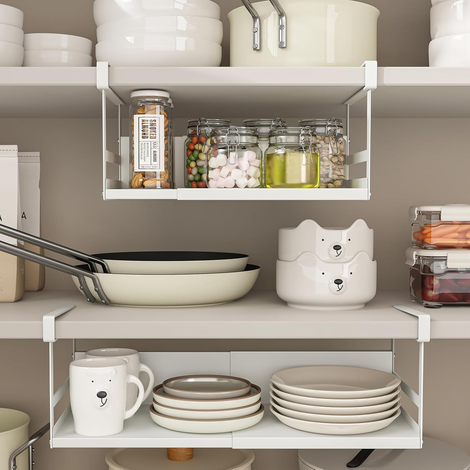 VYIHBO Expandable Under Cabinet Shelf Organizer with 0.94-Inch Thick ...