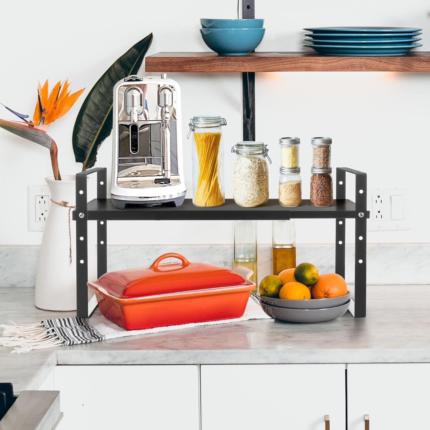 VYIHBO Expandable Cabinet Shelf Organizer Rack Stackable Kitchen ...