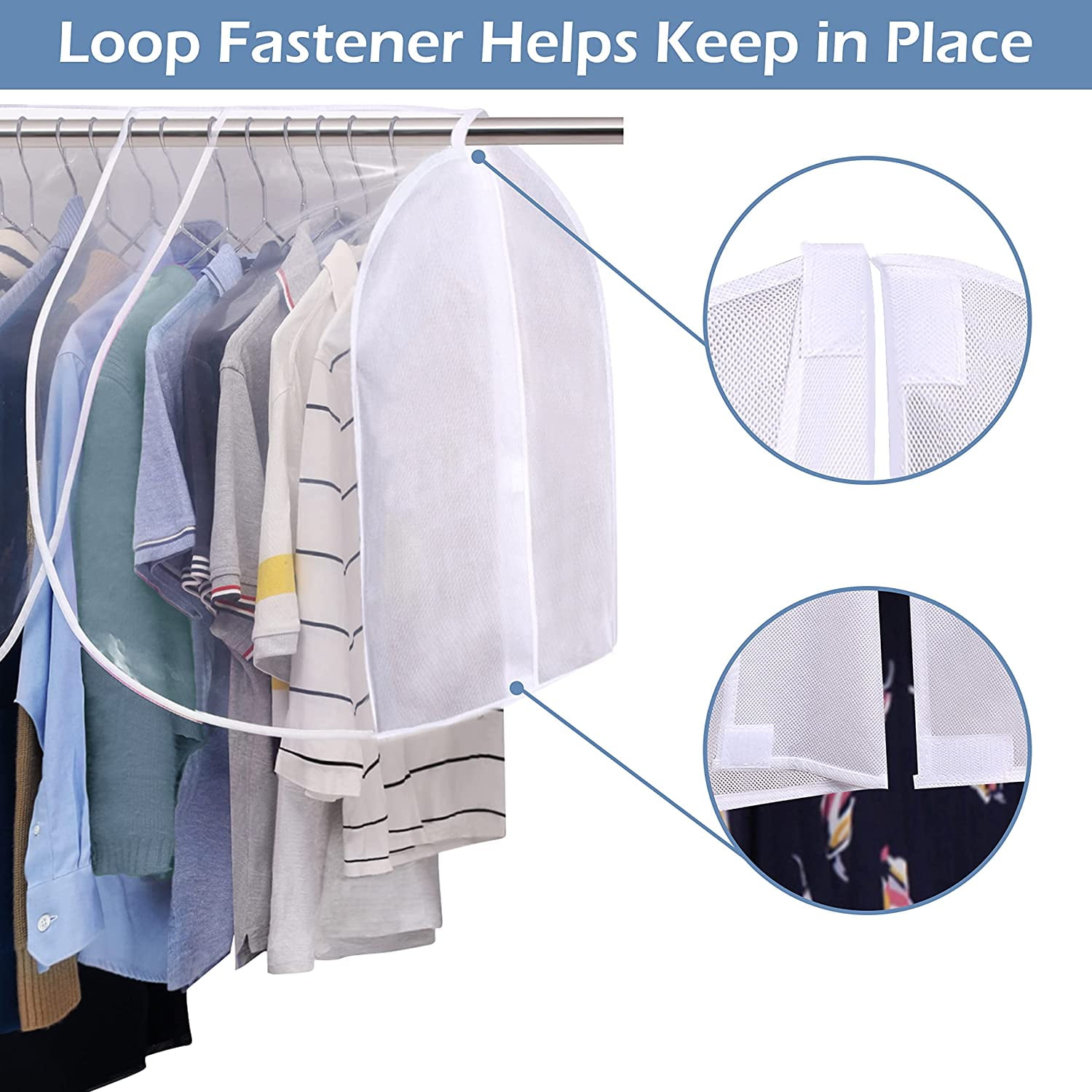 dzyasd Extra Large Hanging Garment Rack Cover Storage with Clear PVC ...
