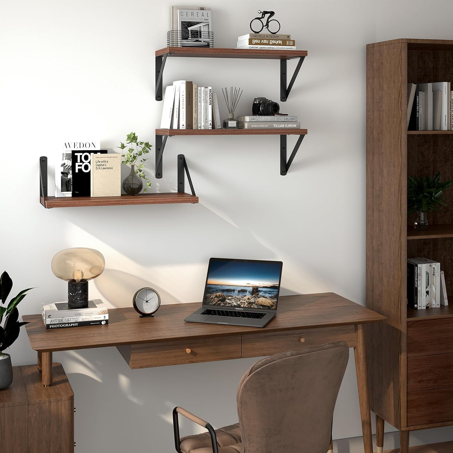 VYIHBO Floating Shelves for Wall 24 Inch Long Wood Floating Shelves Set ...