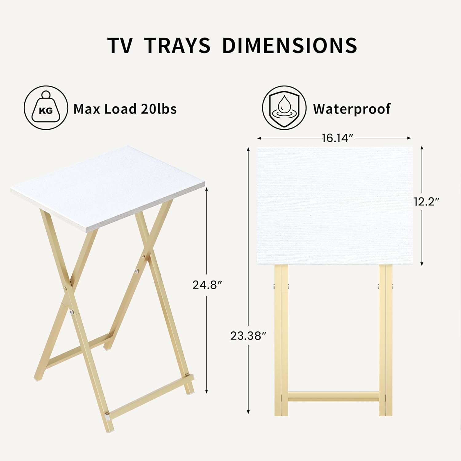 VYIHBO Foldable TV Trays Small Folding Table TV Trays Set of 2 TV ...