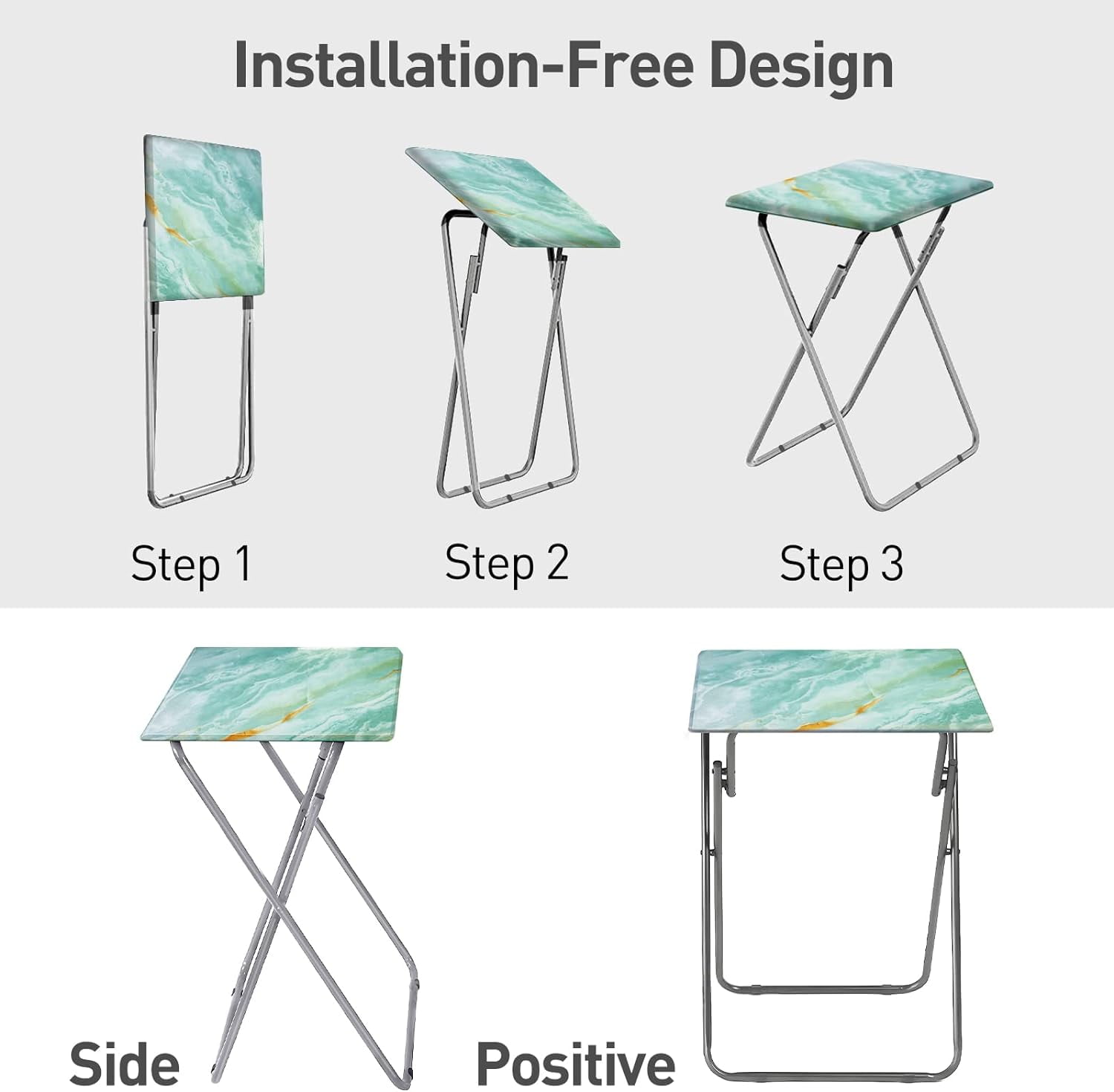 VYIHBO Folding TV Tray Table Dinner Snack Trays Table for Eating on ...