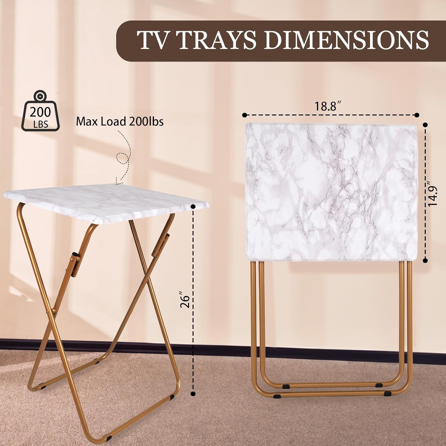 VYIHBO Folding Tray Table Folding TV Tray Table 26 Inch Sturdy Foldable ...