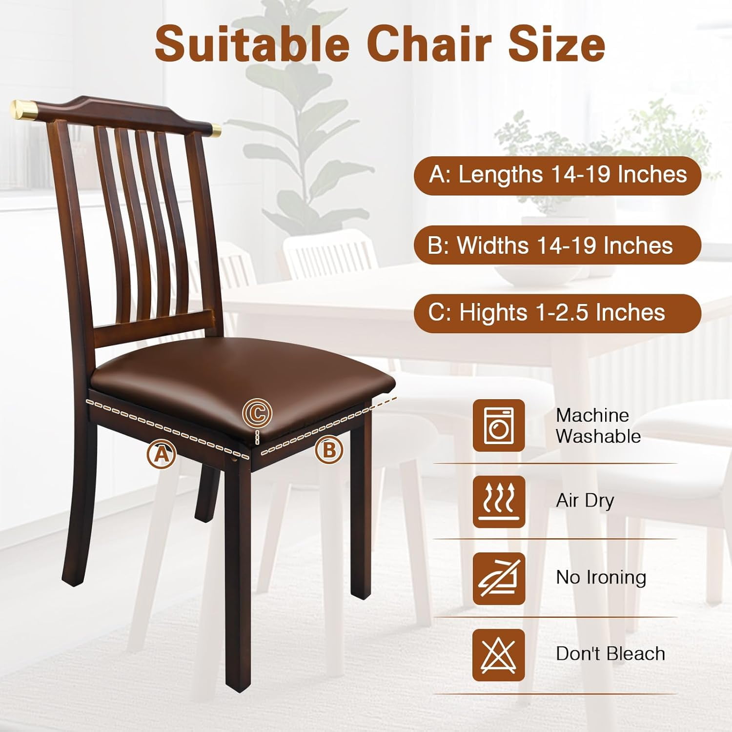 VYIHBO HIPOTY Leather Seat for Dining Chairs Waterproof Chair Seat Set ...