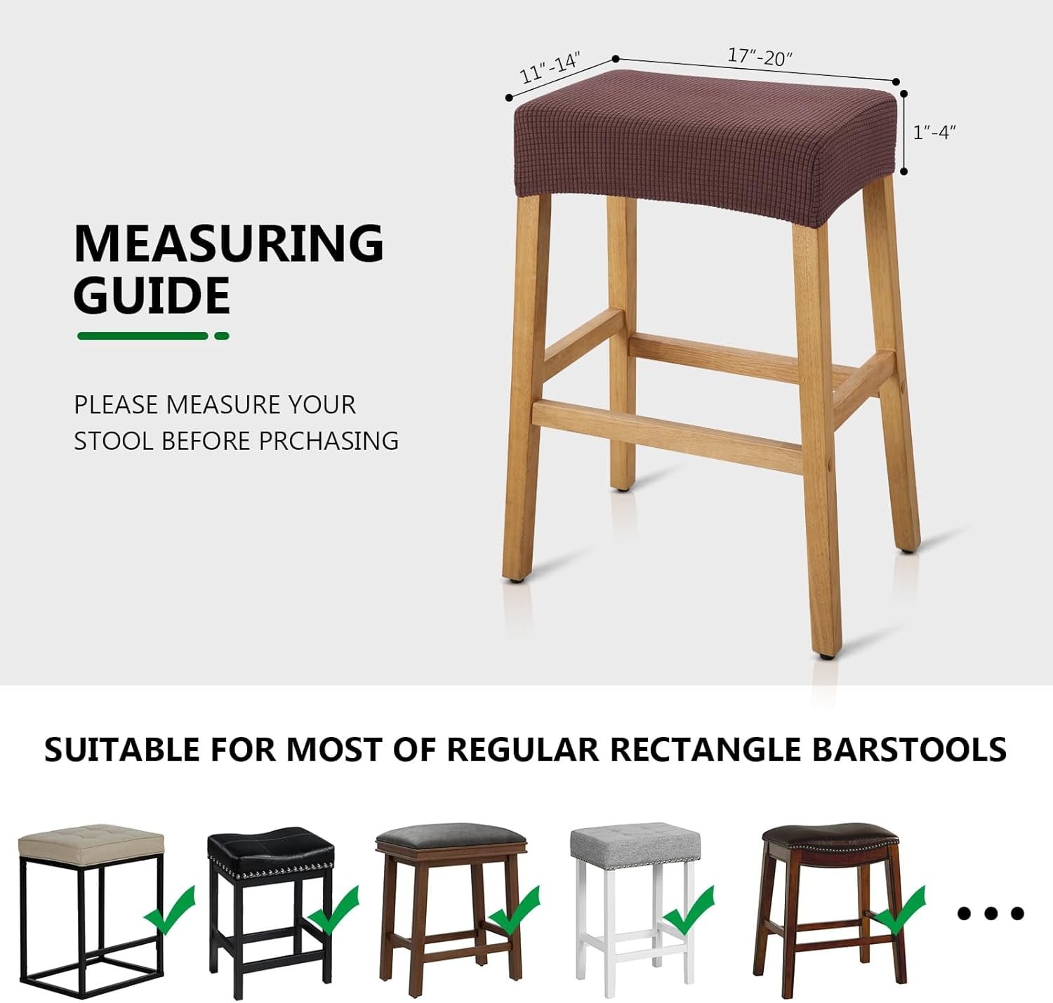 VYIHBO HIPOTY Stool Rectangle Stretch Waterproof Saddle Seat Cover ...