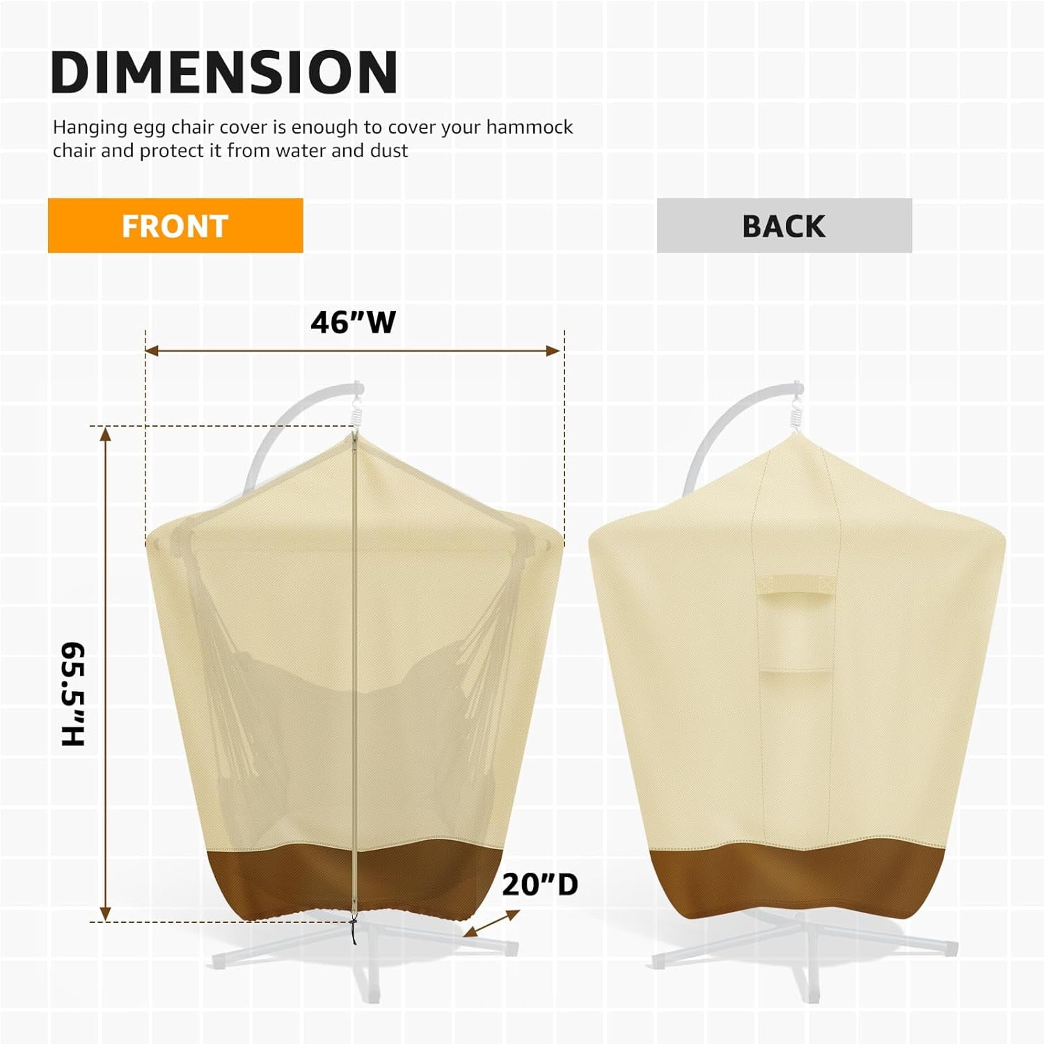 CTUVBIN Hanging Hammock Chair Cover 420D Waterproof Swing Cover With ...