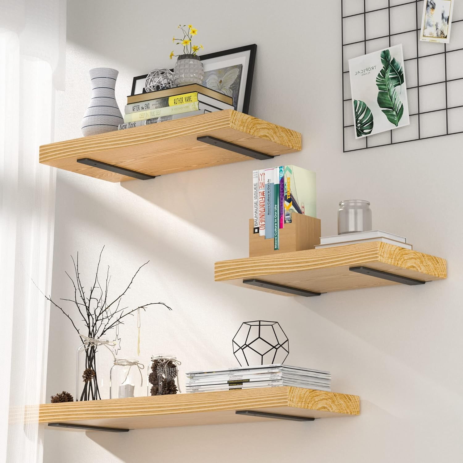 VYIHBO Heavy Duty Shelf 6 inch (1/5") Thick 6 Pack Floating Hidden ...