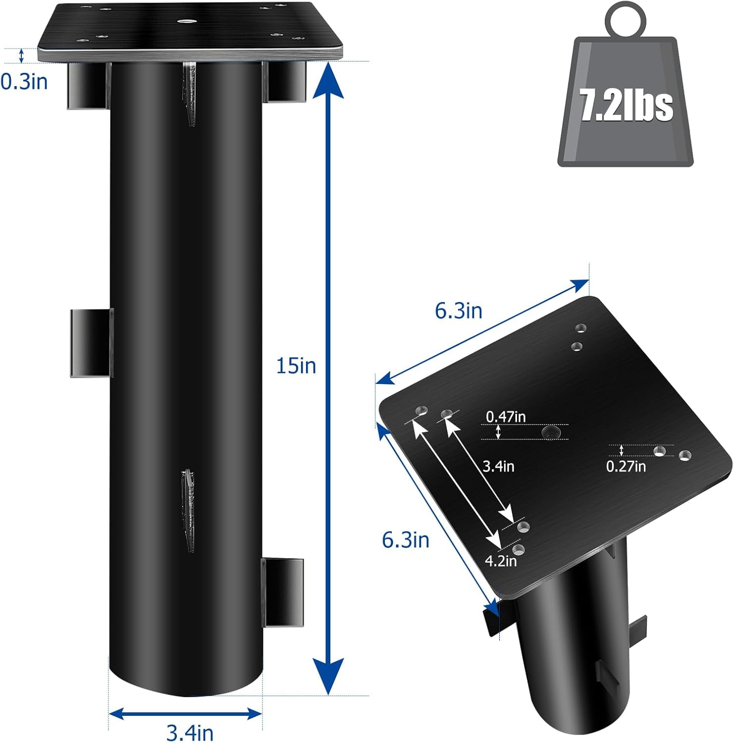 VYIHBO In-Ground Base Stand In Ground for Offset Cantilever Hanging ...