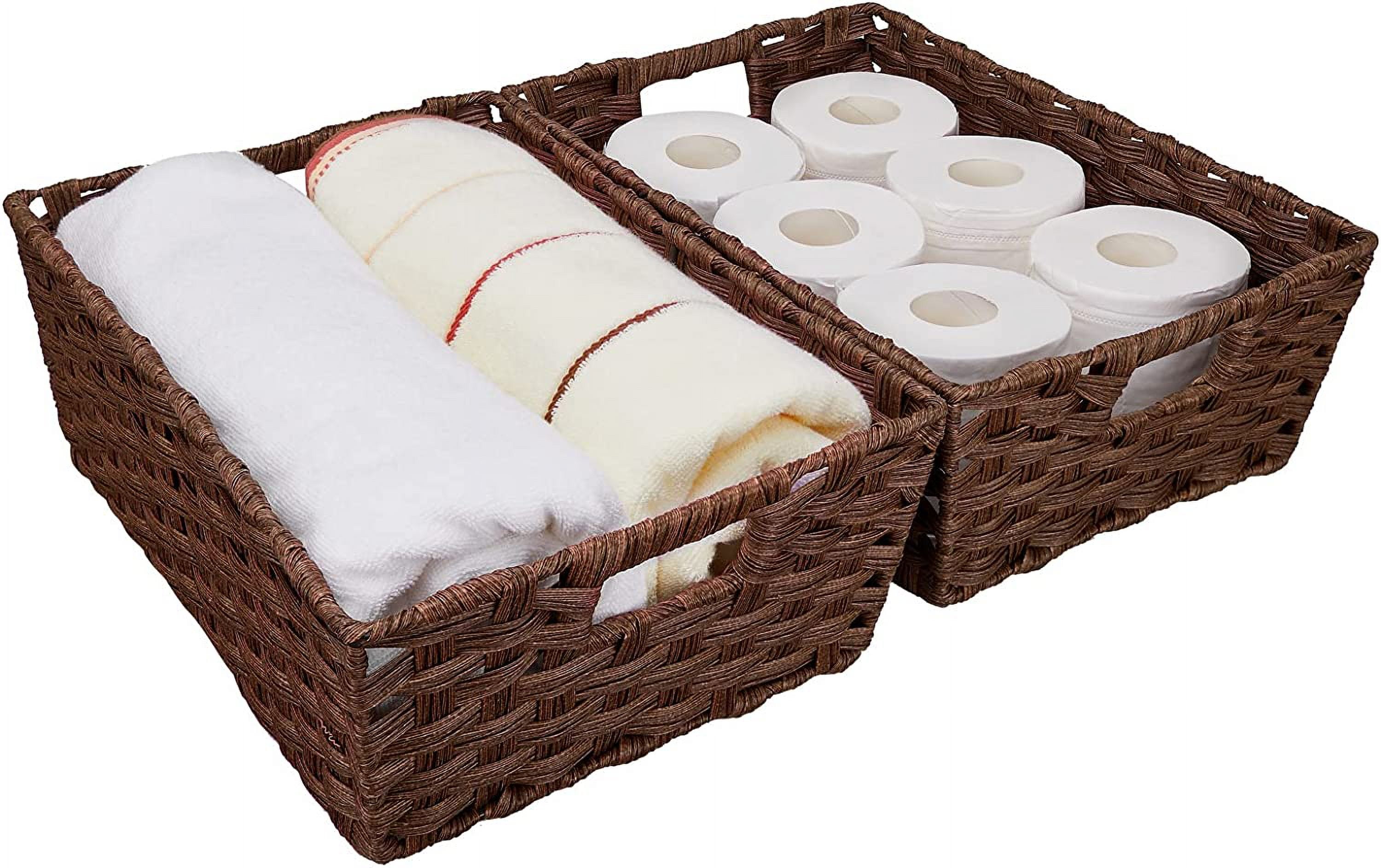VYIHBO Large Wicker Storage Basket Metal Frame Washable Waterproof 15 ...