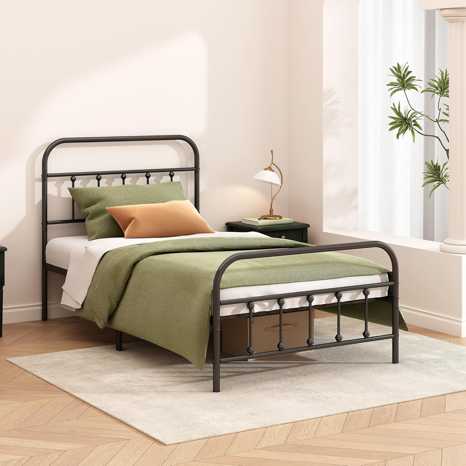 VYIHBO Metal Bed Frame - Structurally Stable Heavy Duty Steel Slat ...