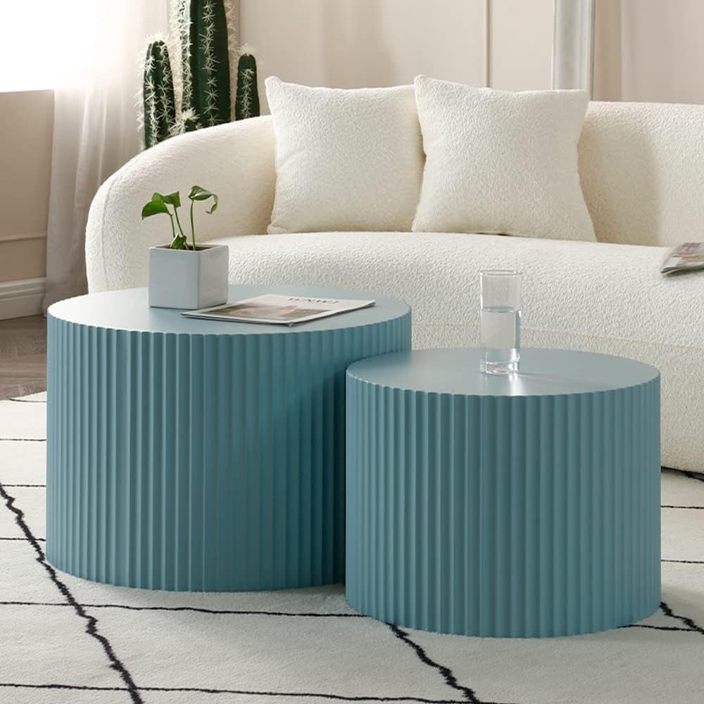 VYIHBO Nesting Coffee Table Modern Circle Accent Coffee Tables for ...