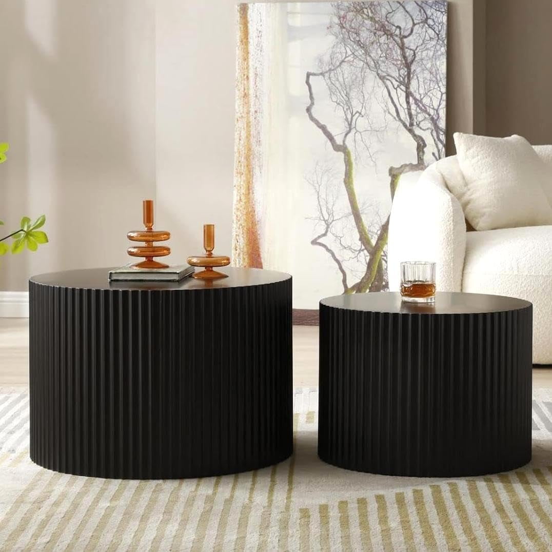 VYIHBO Nesting Coffee Table Modern Circle Accent Coffee Tables for ...