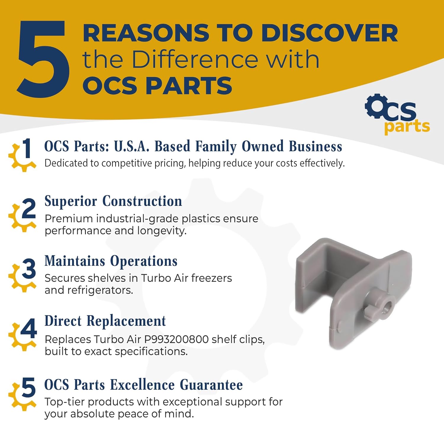 VYIHBO OCS Parts P993200800 Gray Plastic Shelf Clips | 12-Pack | Shelf ...