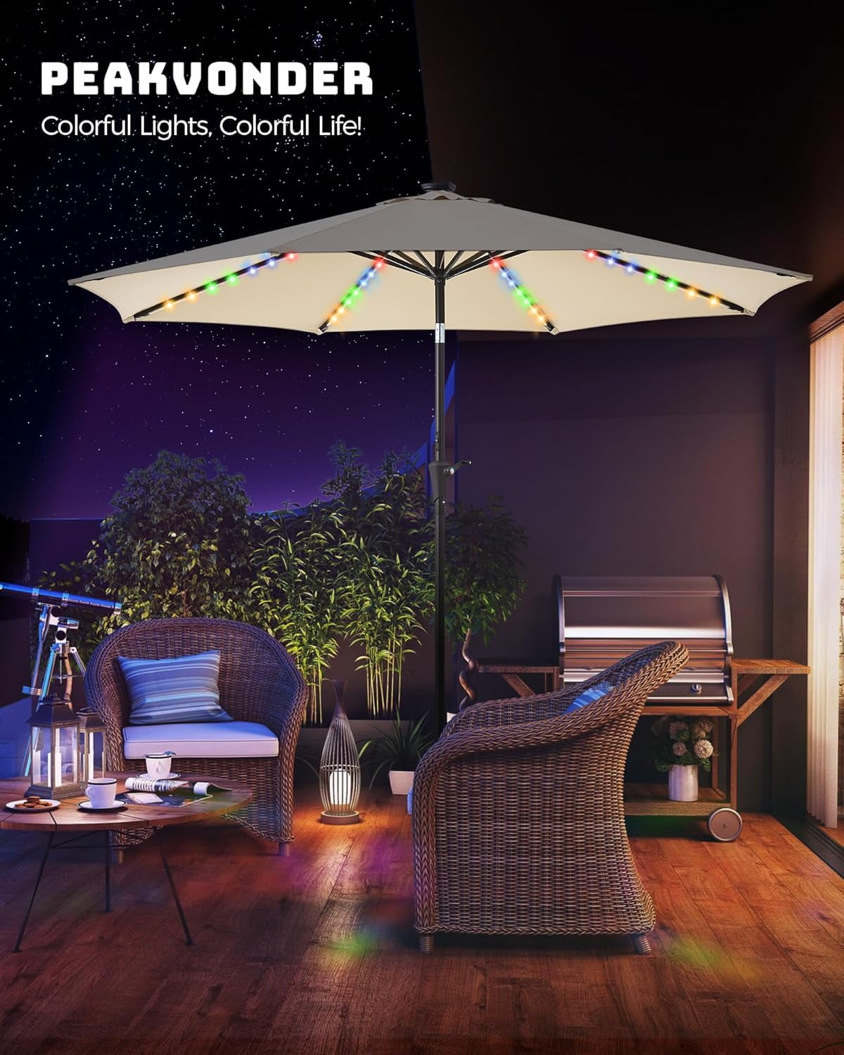 VYIHBO PEAKVONDER 7.5/9/10 ft with Solar Lights - Small Heavy Duty ...