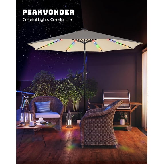 VYIHBO PEAKVONDER 7.5/9/10 ft with Solar Lights - Small Heavy Duty ...