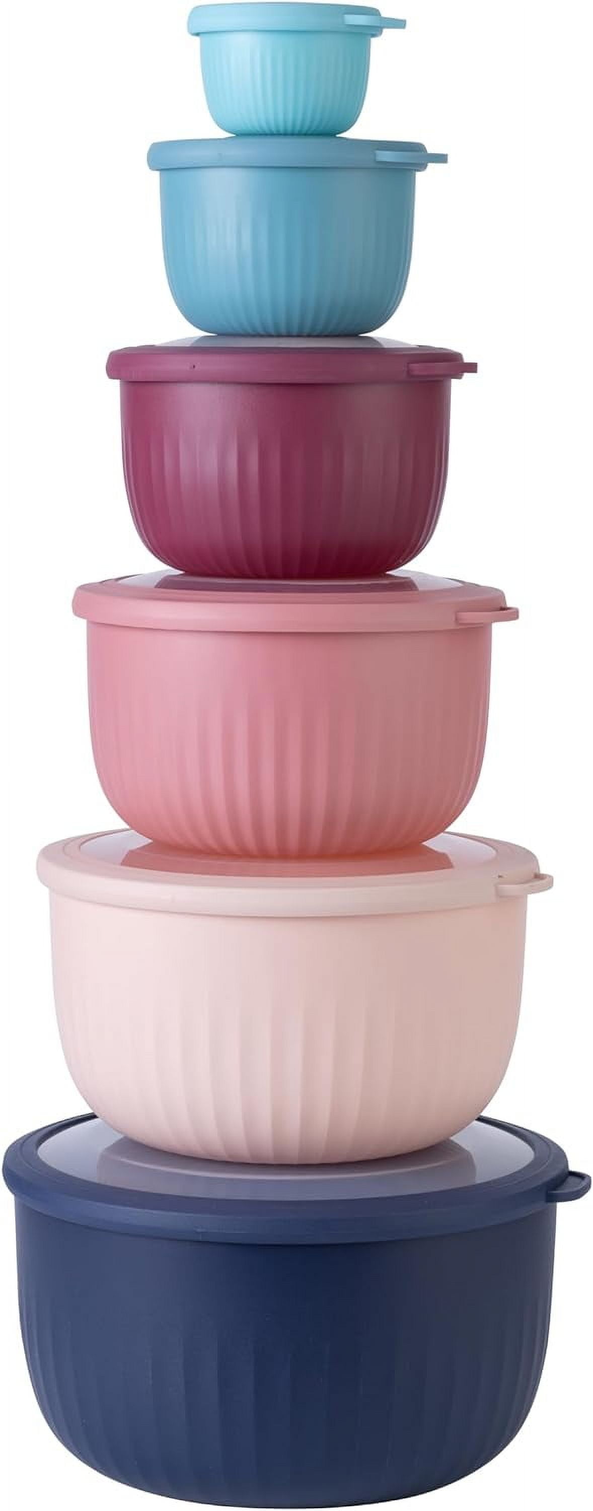 VYIHBO Prep Bowls with Lids- Wide and Deep Nesting Plastic Small Mixing Bowl Set with Lids 8 ...